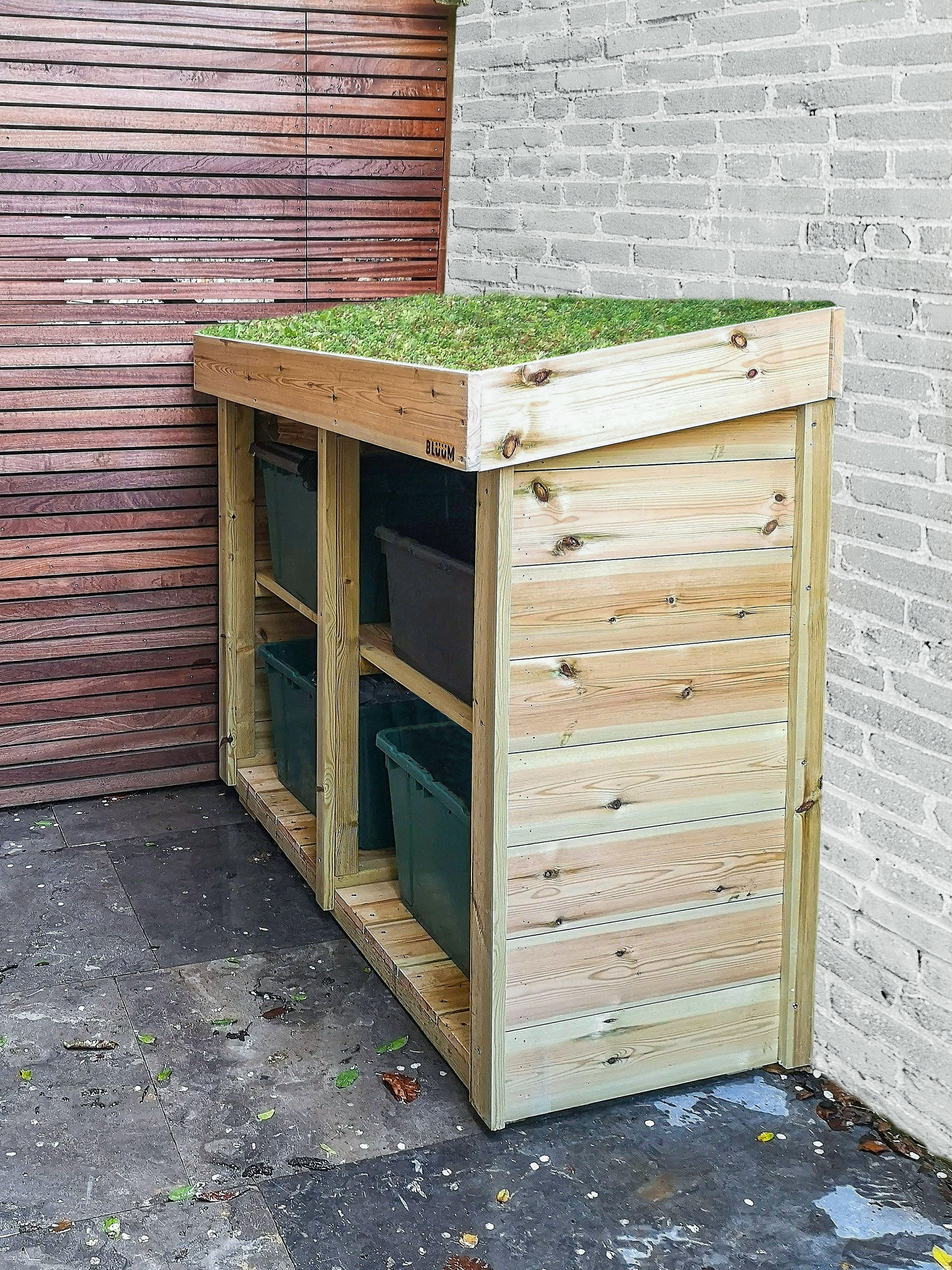 Recycling Box Store with Green Roof: Organised Storage That Enhances Y ...