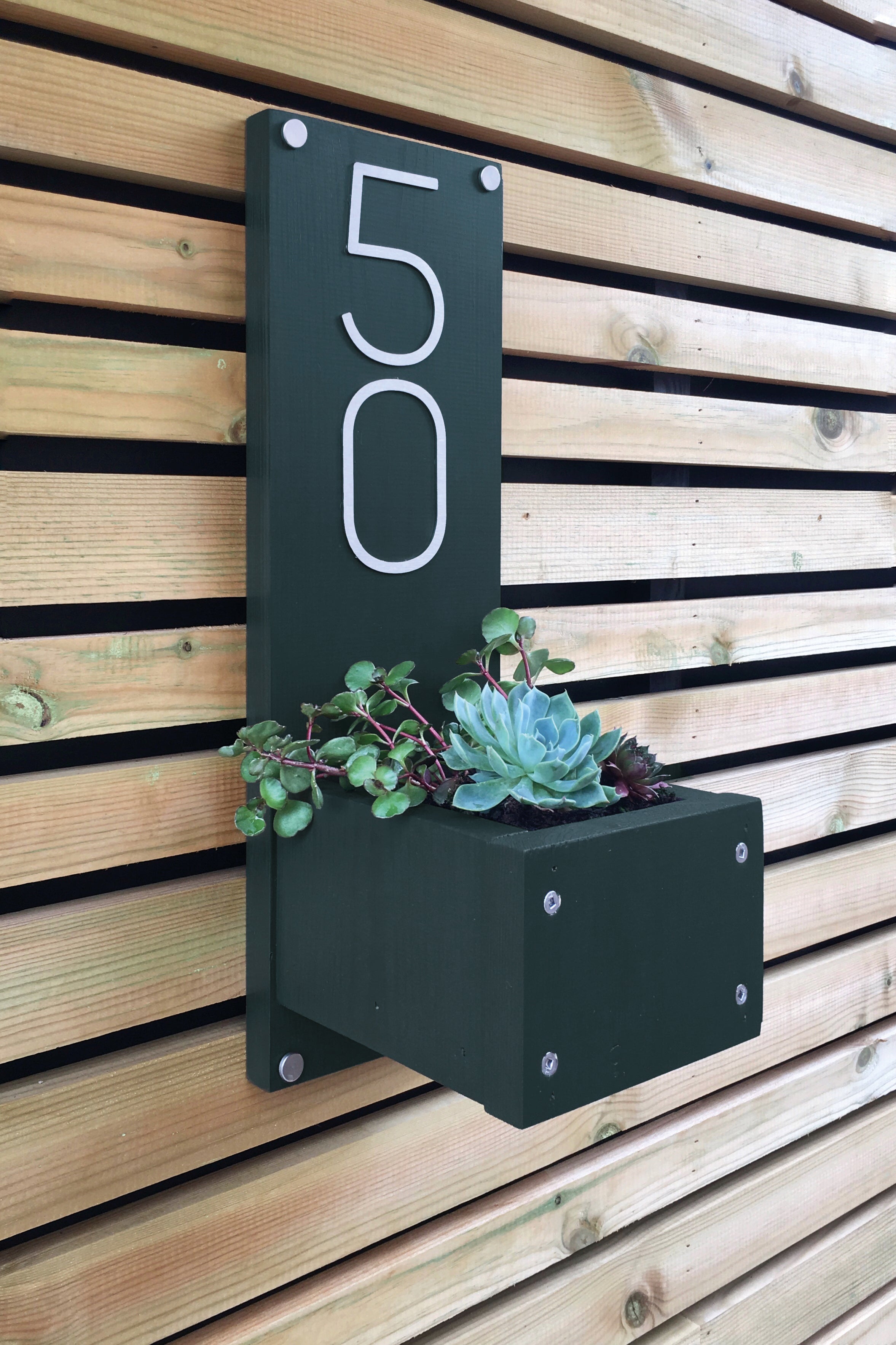 House Number Sign with Planter - Anthracite Grey – Bluum Stores